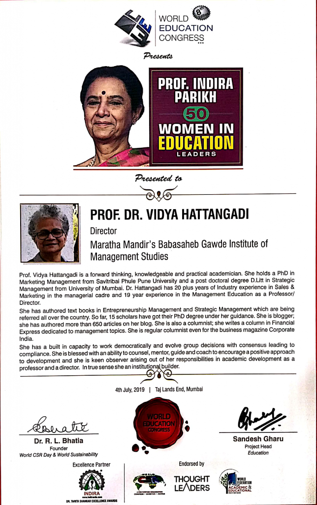 award1 – Dr. Vidya Hattangadi